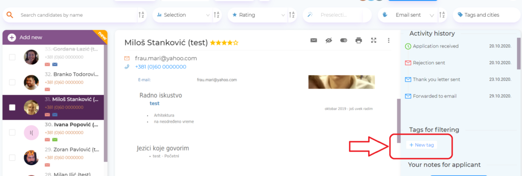 What are tags, and how do I use them? | Infostud HR Lab