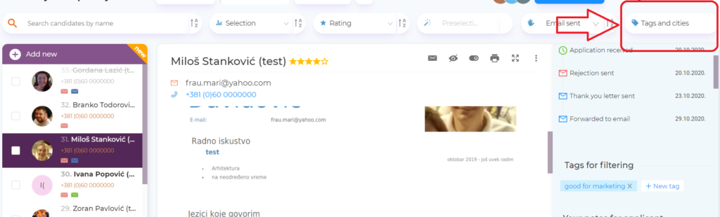 What are tags, and how do I use them? | Infostud HR Lab