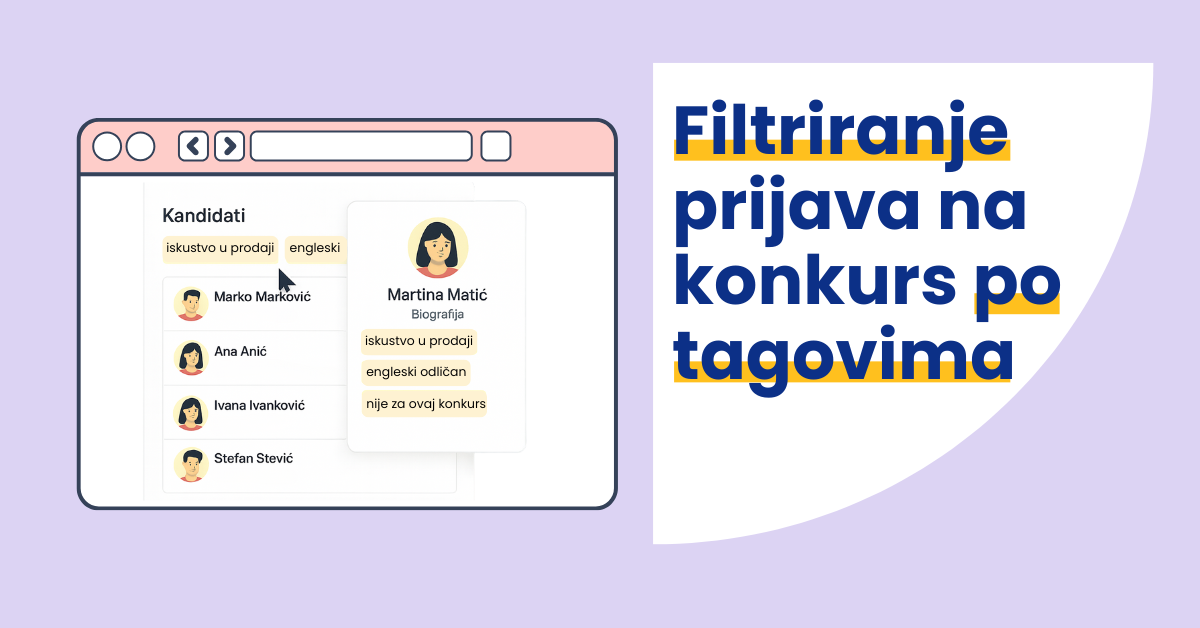 Filtriranje prijava na konkurs po tagovima | Infostud HR Lab